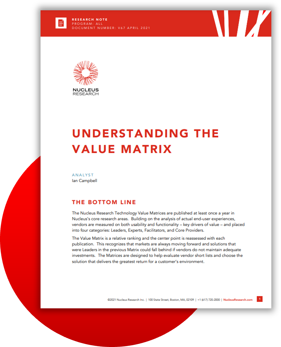 Understanding the Nucleus Research Technology Value Matrix